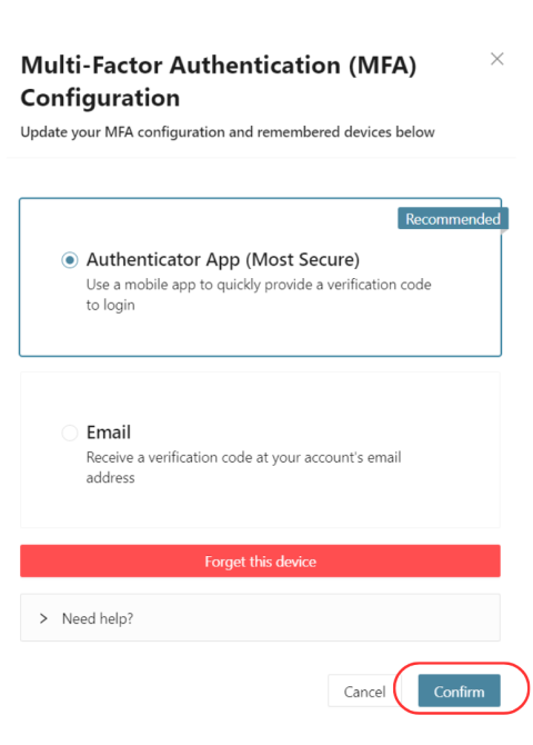 Multi-Factor Authentication Configuration - Triber
