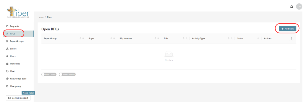 How to Create a New RFQ - Triber